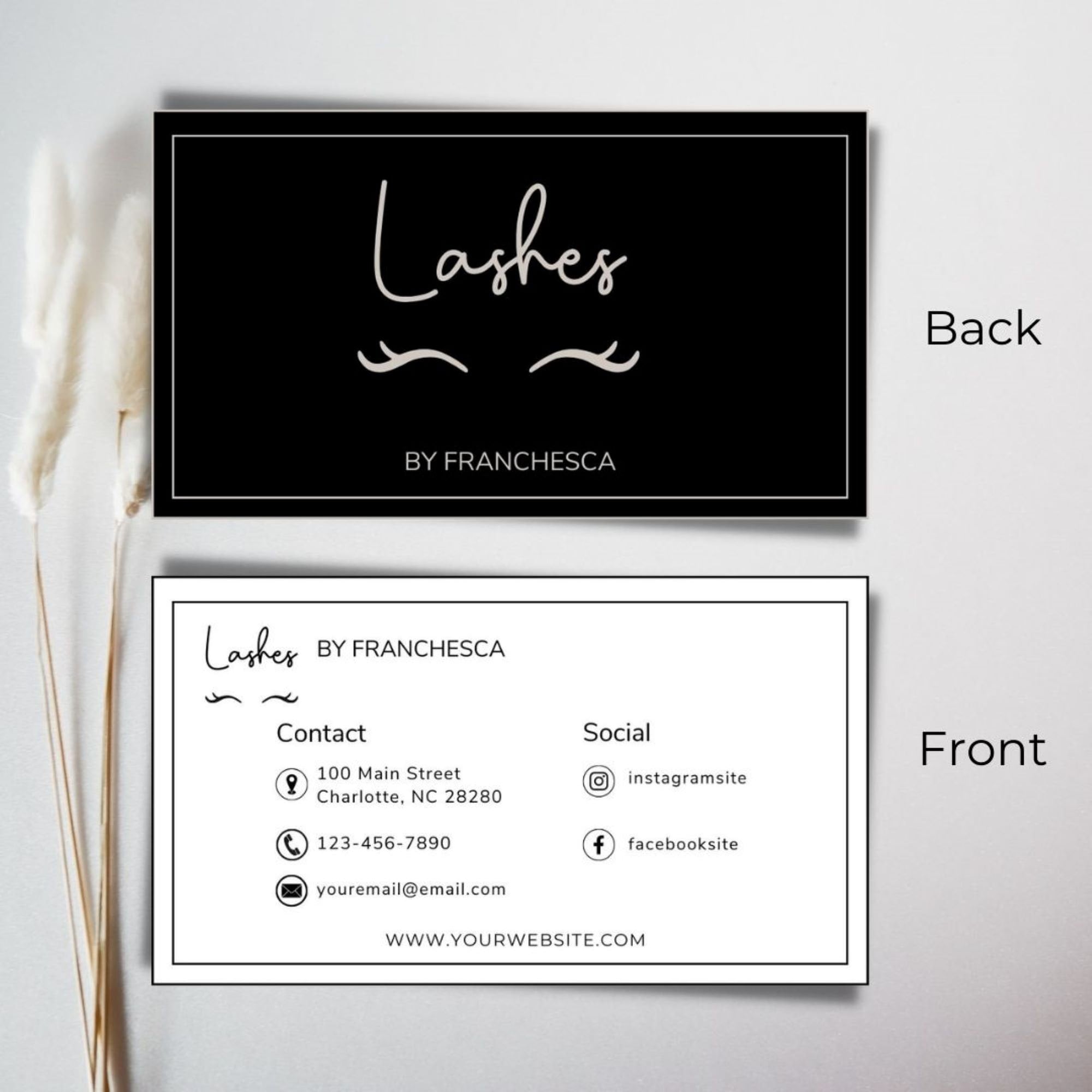 Lash Artist Business Card, Lash Technician Card, Eyelash Business Card ...