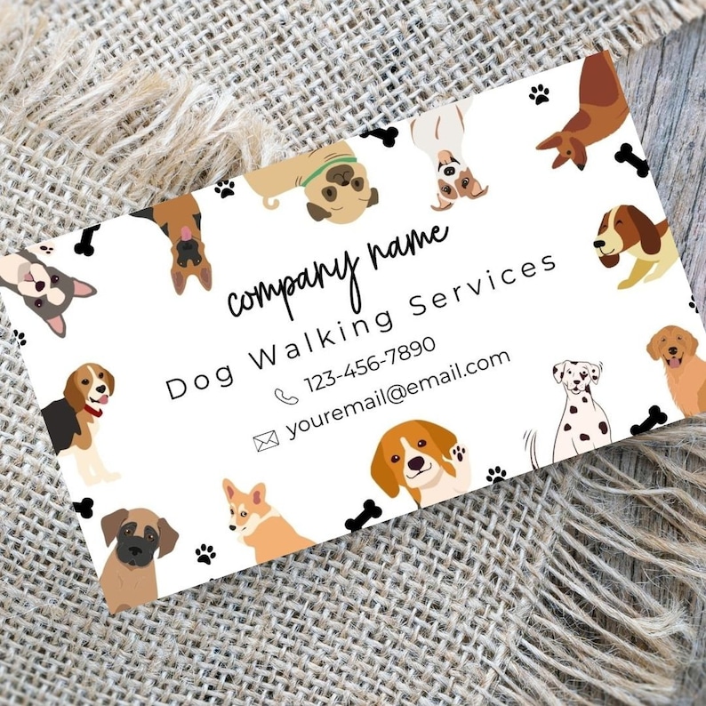 Dog Walker Business Card, Pet Sitting Business, Pet Boarding, Animal ...