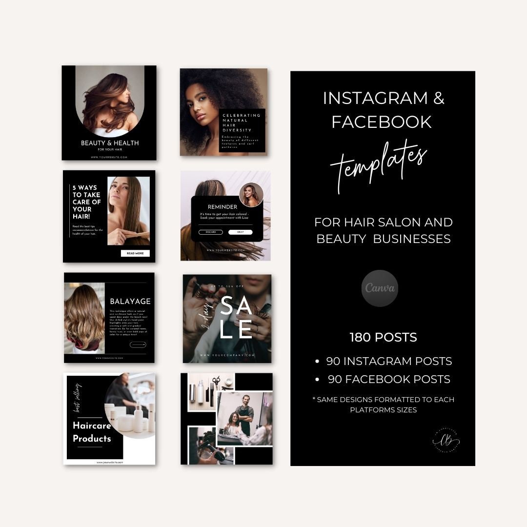 Hair Salon Social Media Template, Hairdresser Instagram & Facebook ...