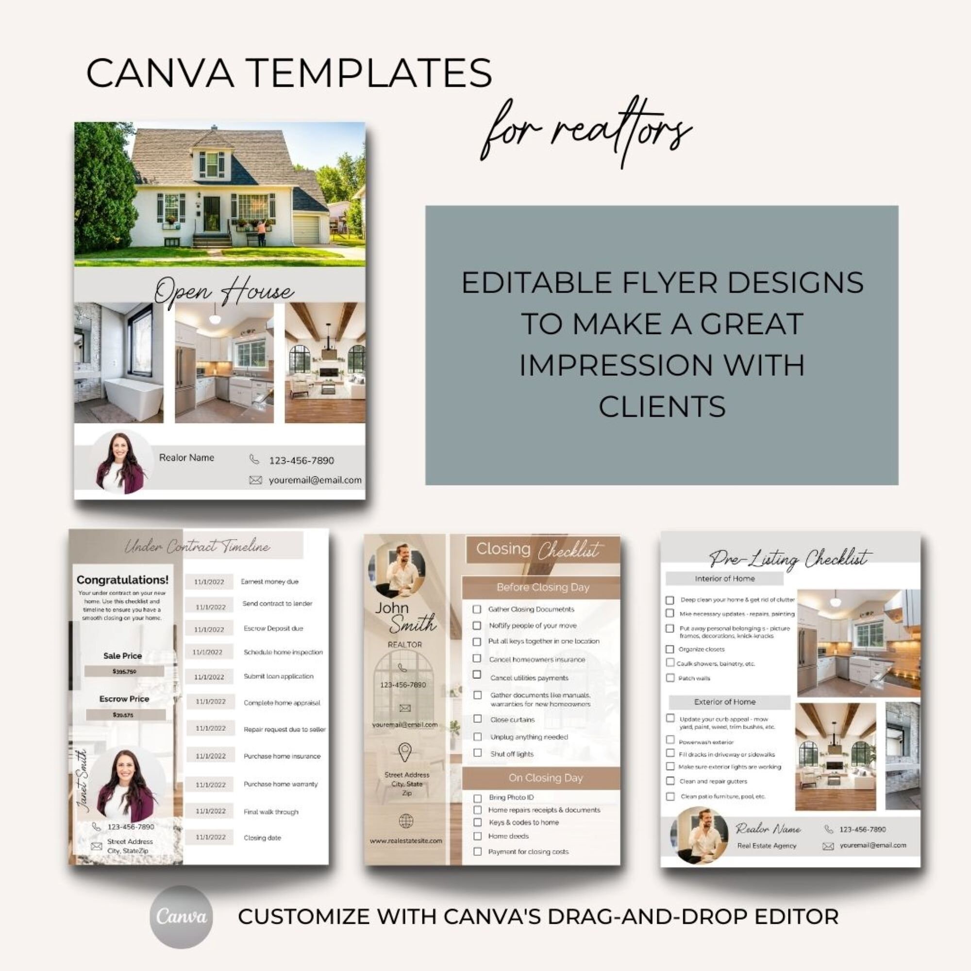 Real Estate Editable Flyer Templates, Realtor Flyers, 7 Realtor ...