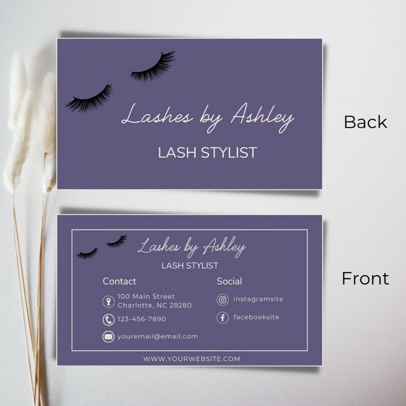 Eyelash Business Card Lashes Business Card Lash Artist Card - Etsy