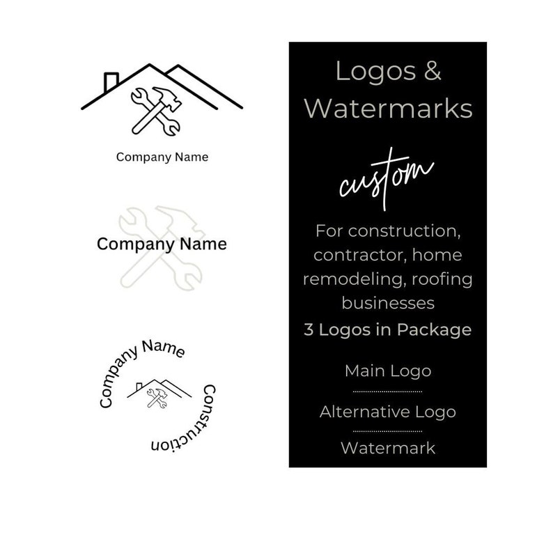 Contractor Logo & Watermark Package, Construction Logo, General ...