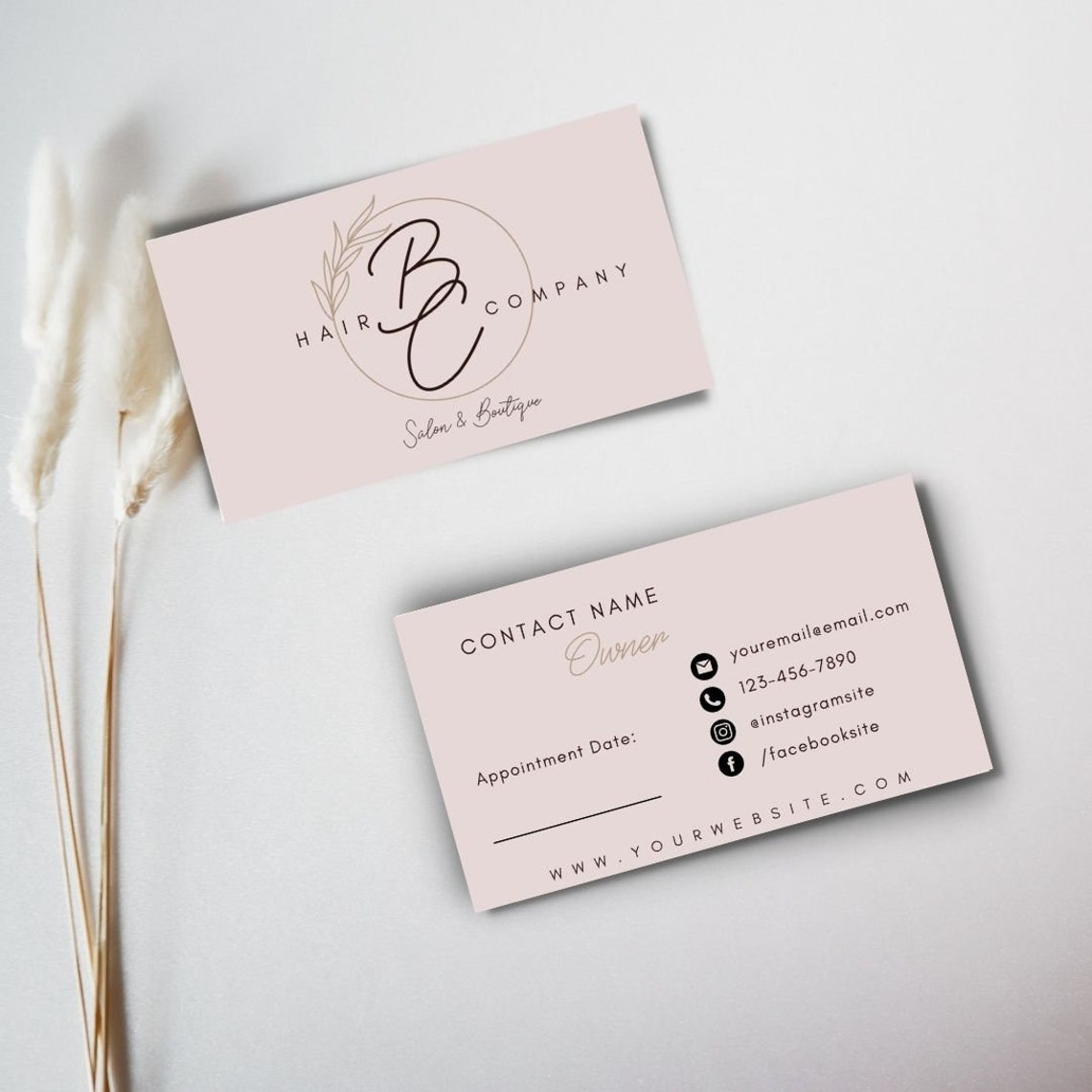 Beauty Salon Business Card, Appointment Card for Hair Salon, , Hair ...