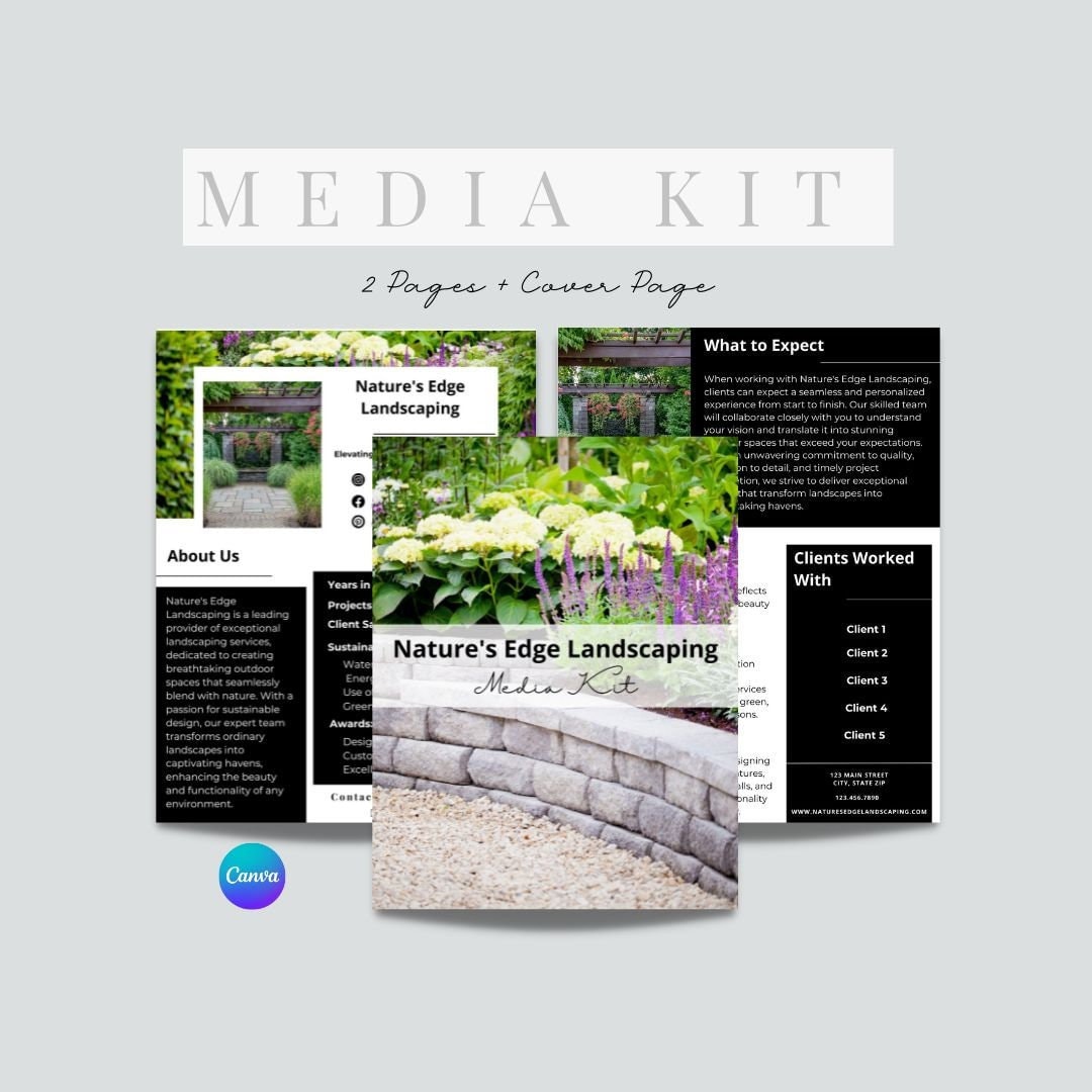 Landscaper Media Kit, Marketing Toolkit for Landscape Company, Company ...