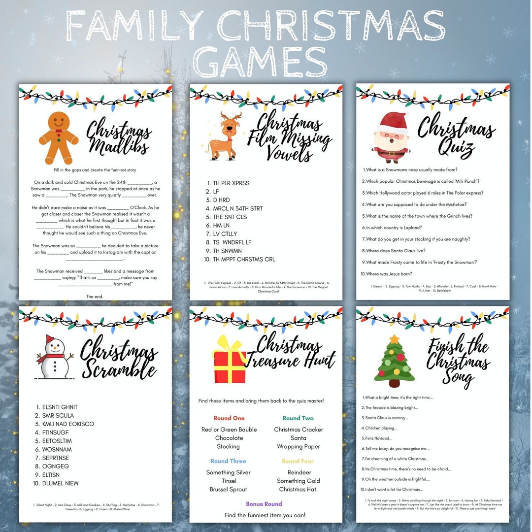 Printable Christmas Family Game Bundle - Etsy