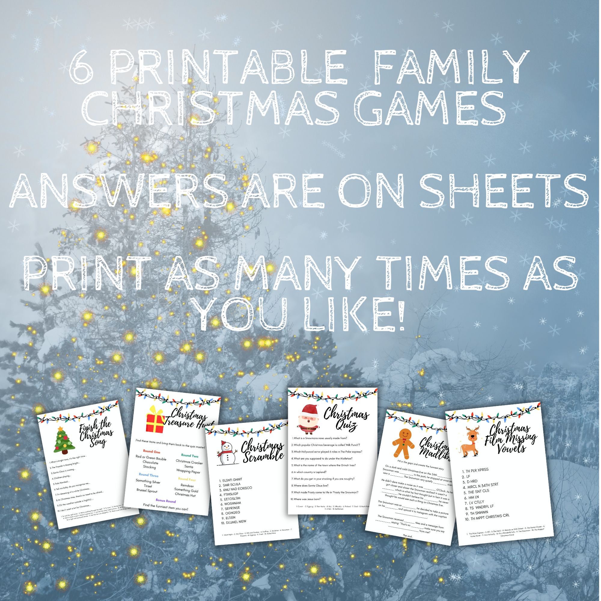 Printable Christmas Family Game Bundle - Etsy
