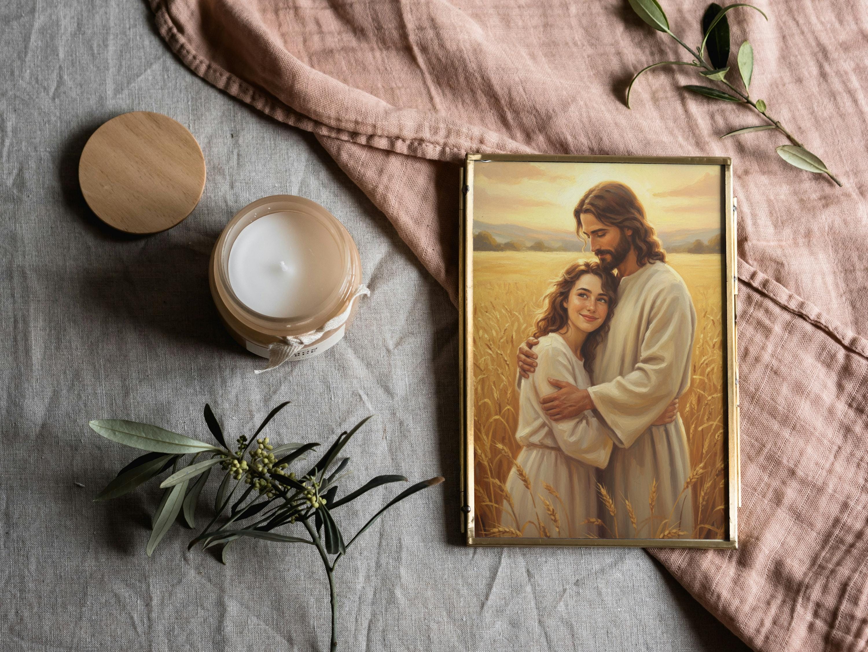 Custom Jesus Embrace Portrait: Personalized Christian Artwork (digital ...