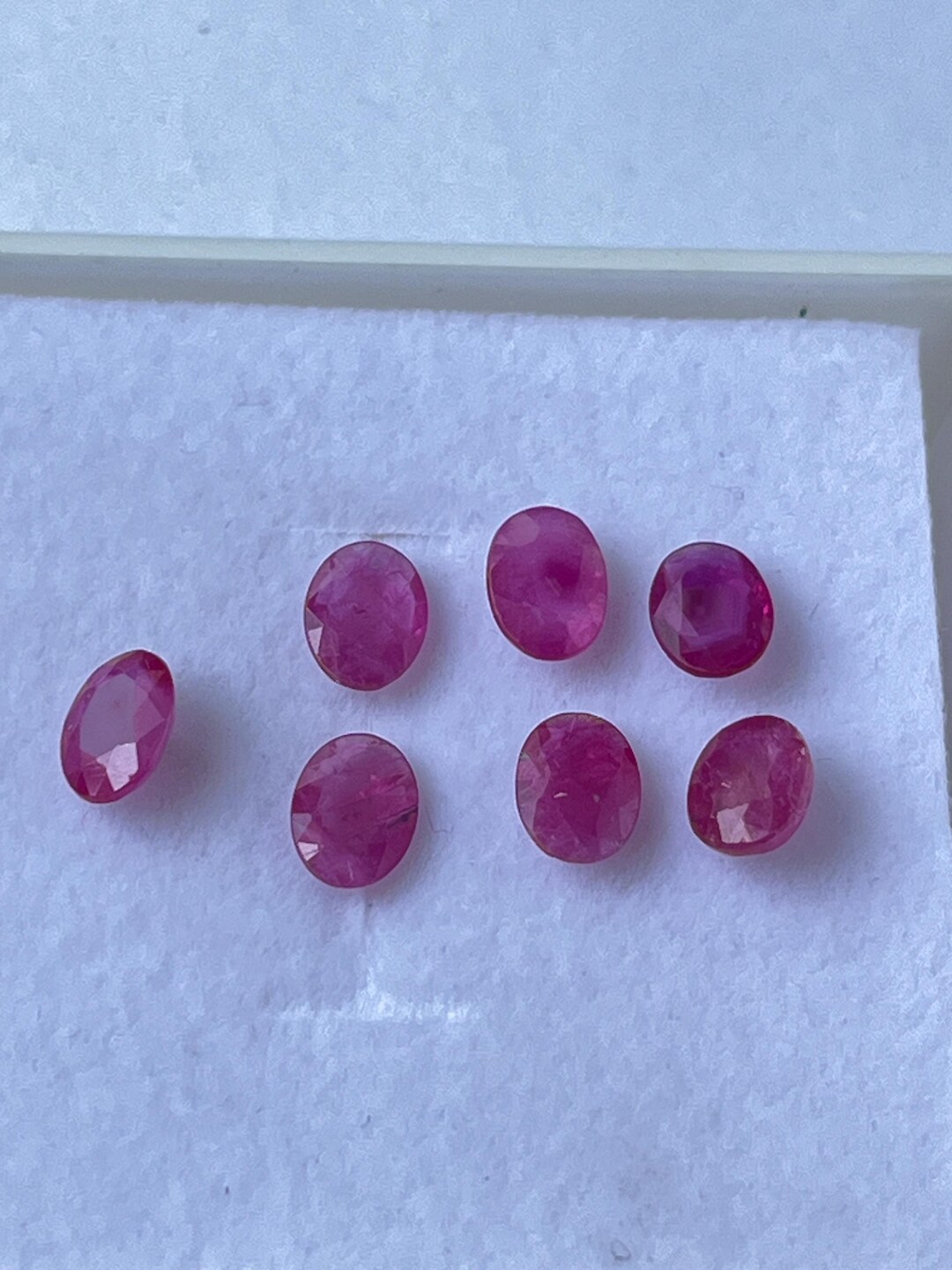 Authentic Ruby Gemstone Set | 7 Oval Cut Red Stones for Jewelry Making ...