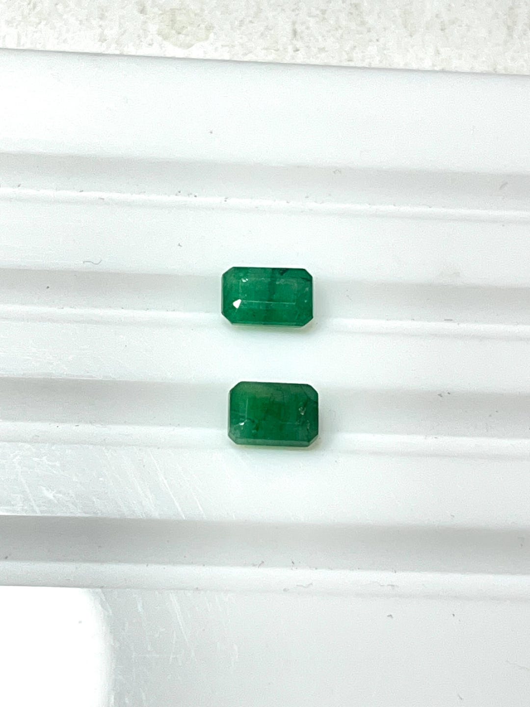 Natural Emerald Rectangle Cut Pair – 2 Piece 6x4 Green Gemstones for ...