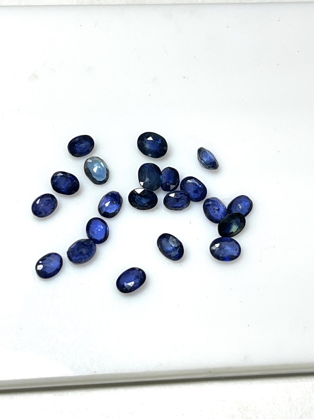 Tiny Oval Blue Sapphires Lot – Faceted Natural Gemstone for Micro ...