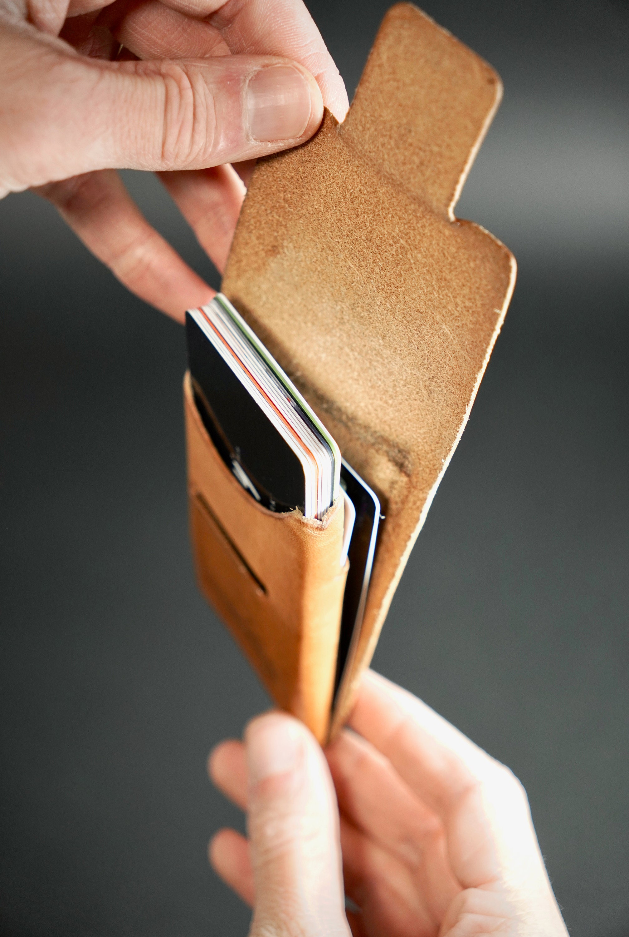 Minimalist Leather Card Holder, Holds Over 12 Cards, Cash, Receipts - Etsy