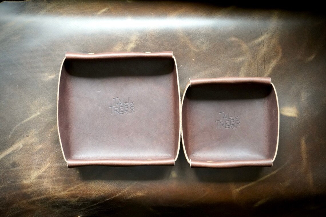 Leather Catch All Tray Leather Valet Tray Catchall Leather Housewarming ...