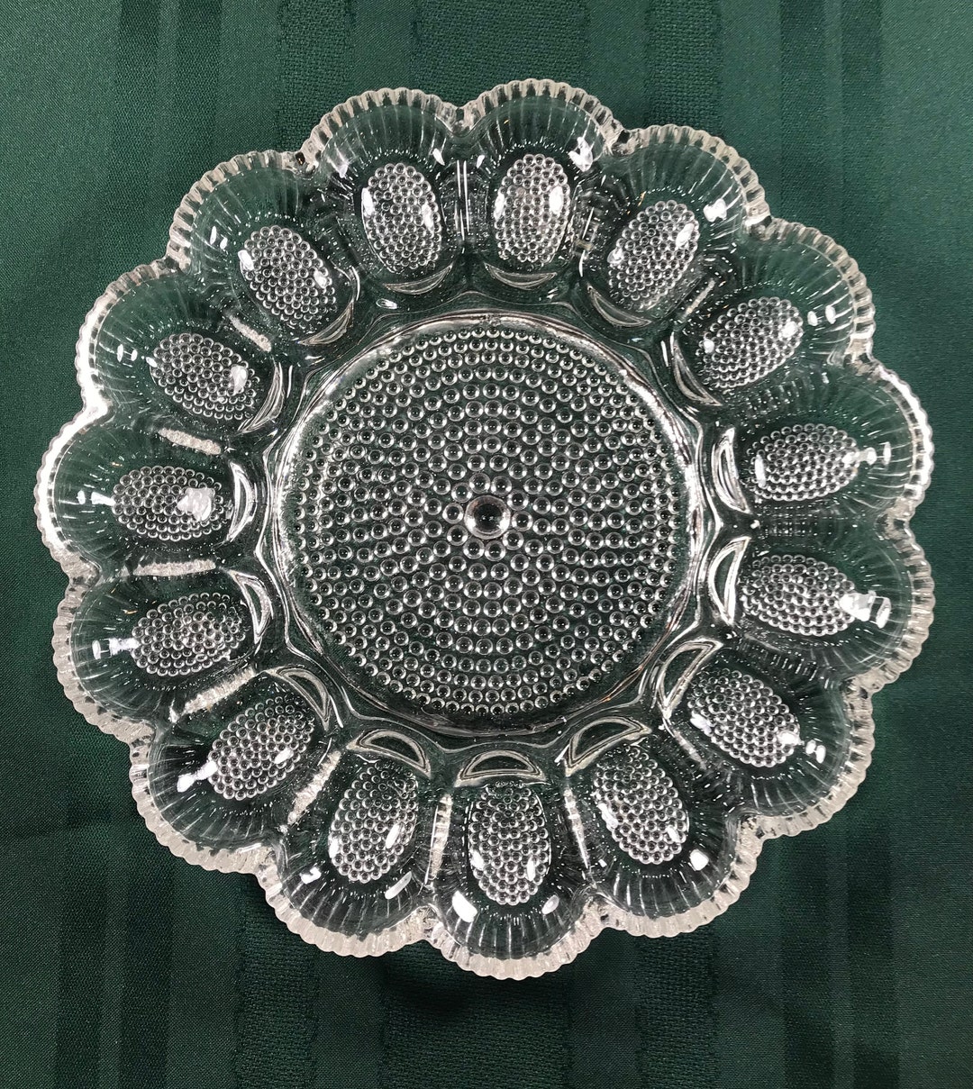 Indiana Glass Hobnail Dew Drop Deviled Egg Oyster Plate - Etsy