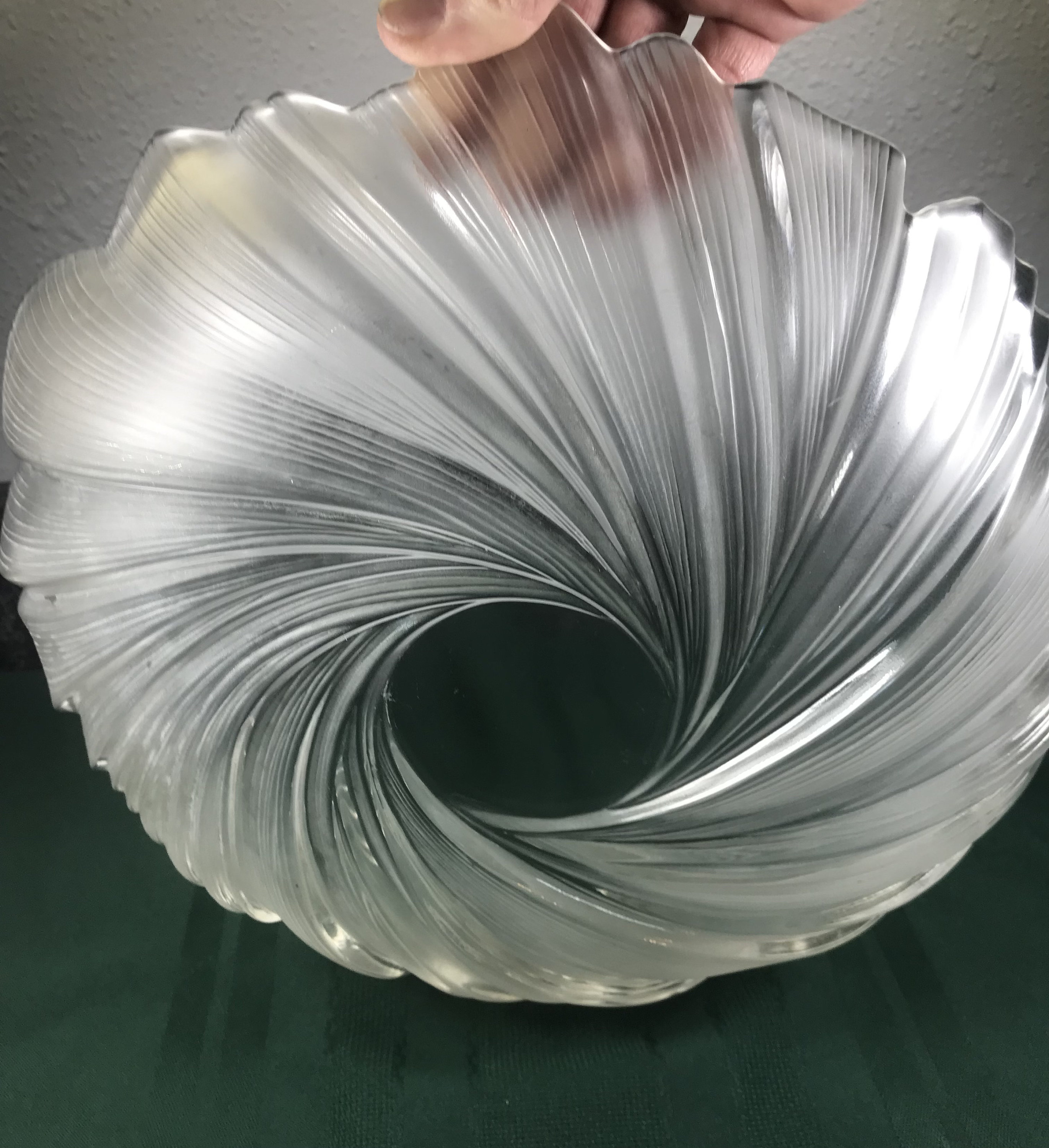 Mikasa Spun Silk Crystal Lead Hostess Platter Dish Frosted Swirl Twist ...