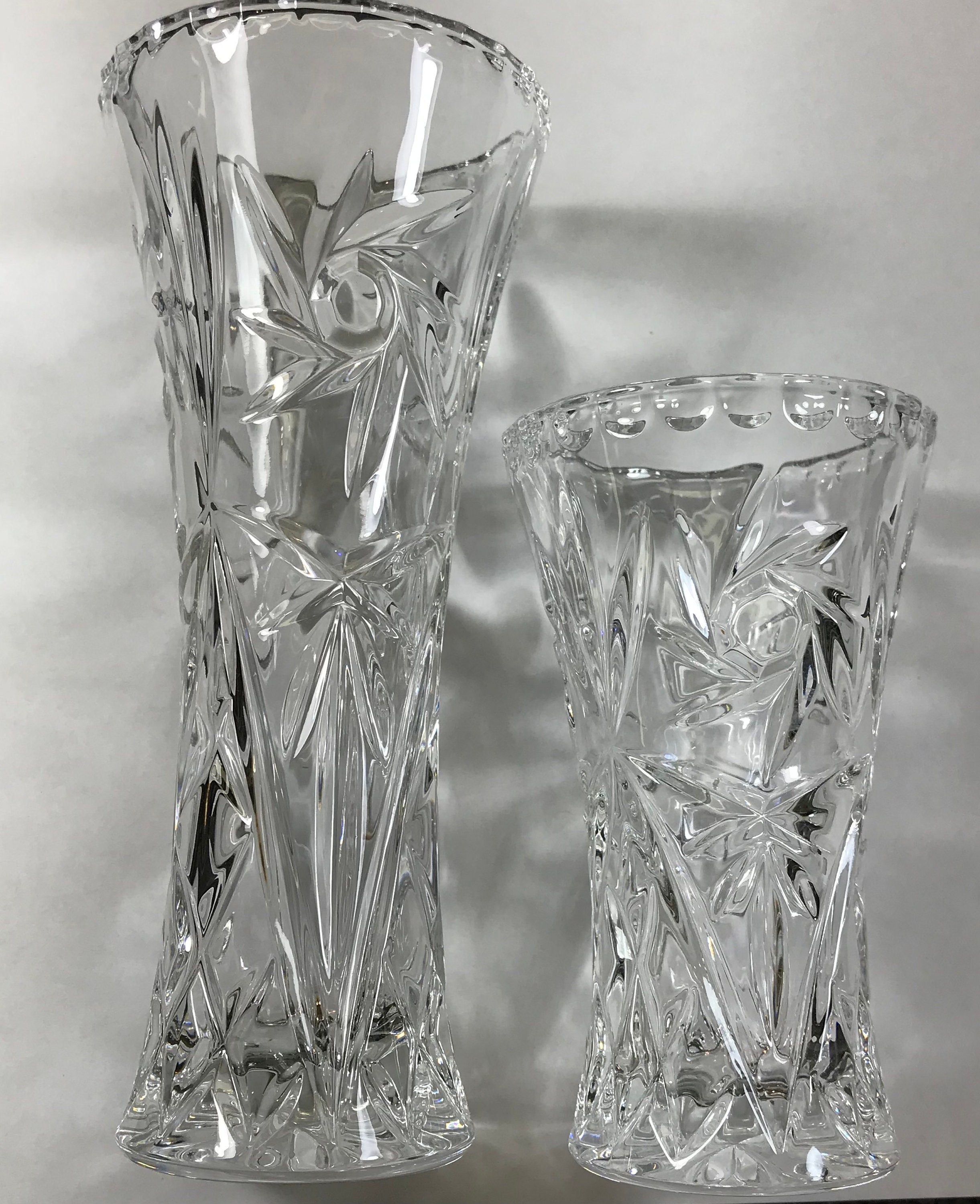 Lenox Crystal Lead Vases Flower Floral Bud Bouquet Stem Etched ...