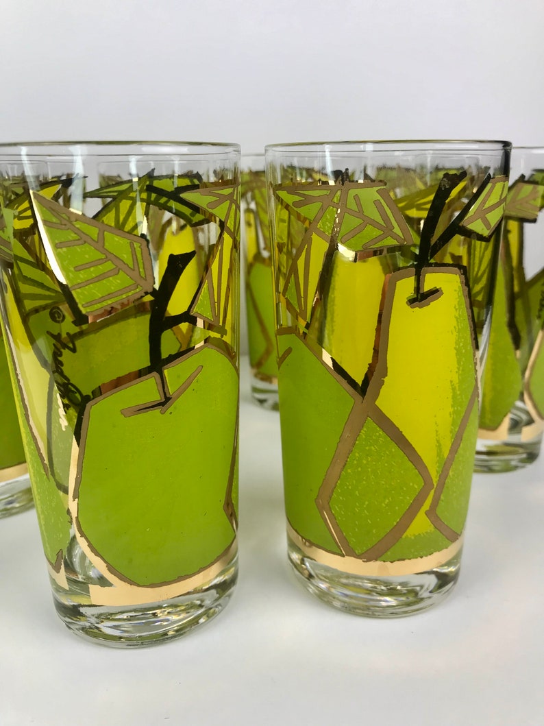 Fred Press Signed 22k Gold Outline Forbidden Fruit Pears Apple Design ...