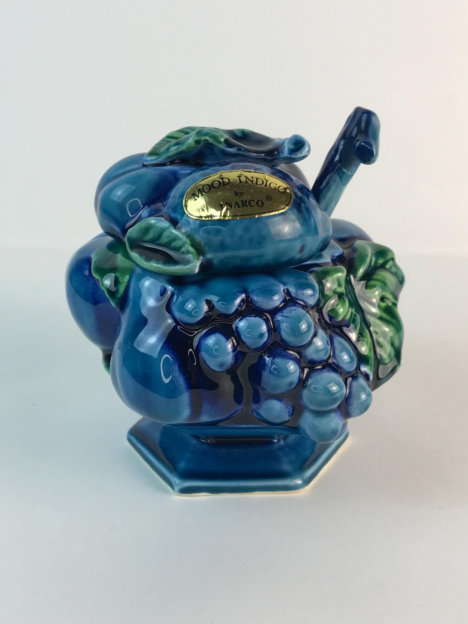 Inarco Mood Indigo Blue Green Sugar Bowl With Spoon Kitchen Dishes ...