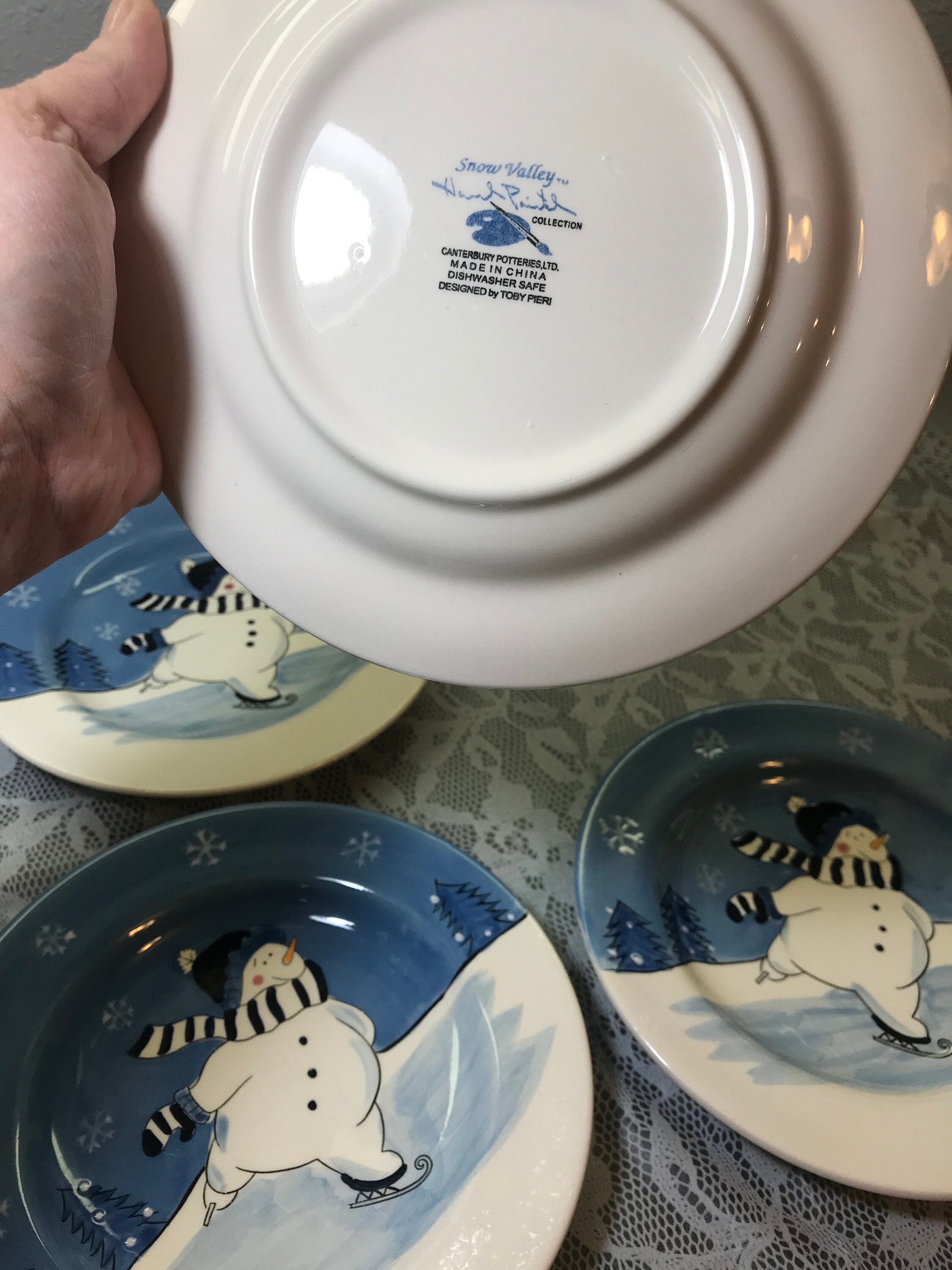 Snow Valley Hand Painted Collection Canterbury Potteries LTD Salad ...