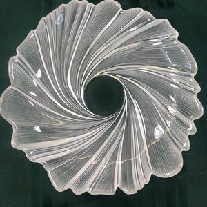 Mikasa Spun Silk Crystal Lead Hostess Platter Dish Frosted Swirl Twist ...