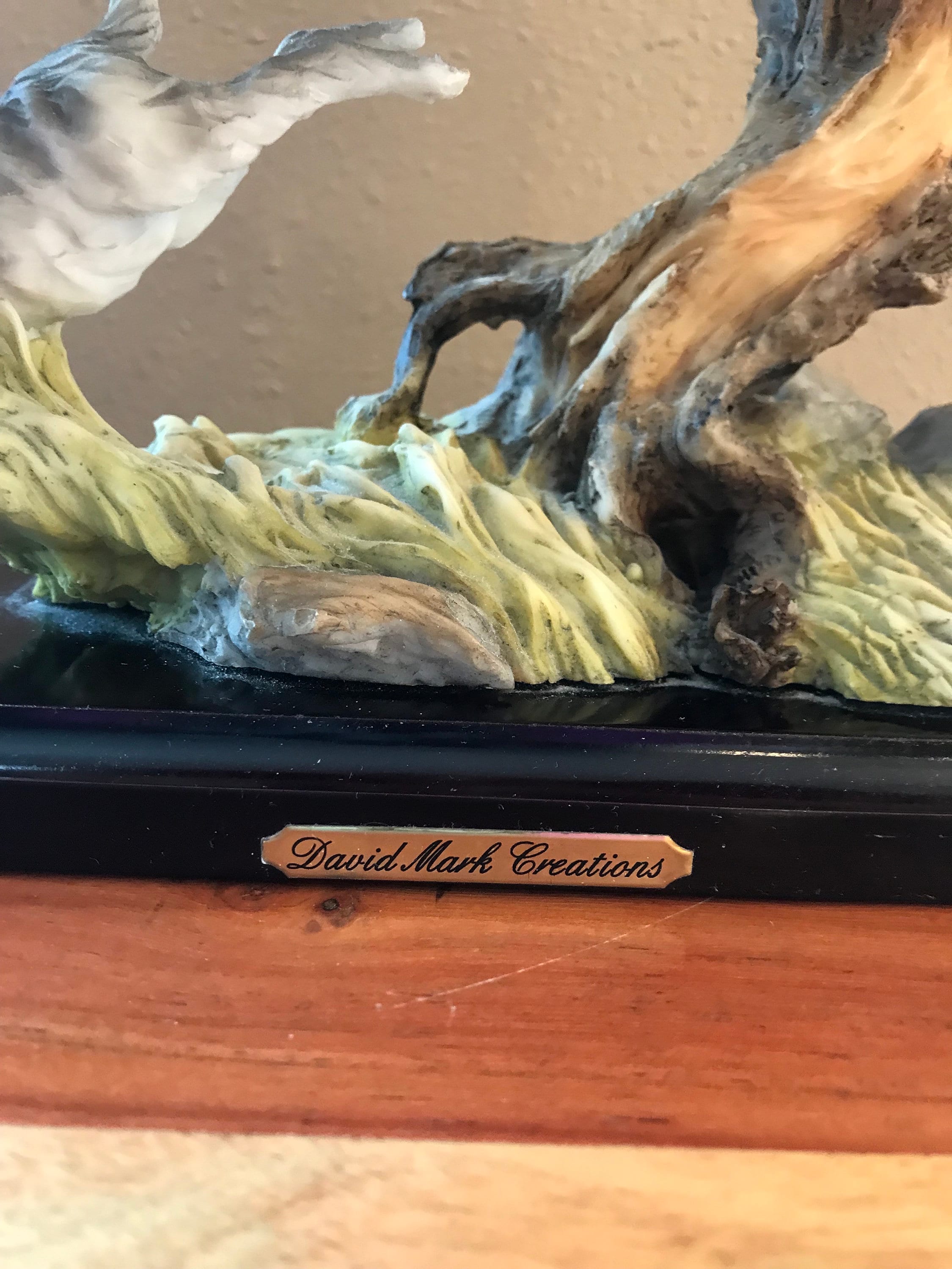 David Mark Creations Eagle and Rabbit Bunny Composite Resin Figurine ...