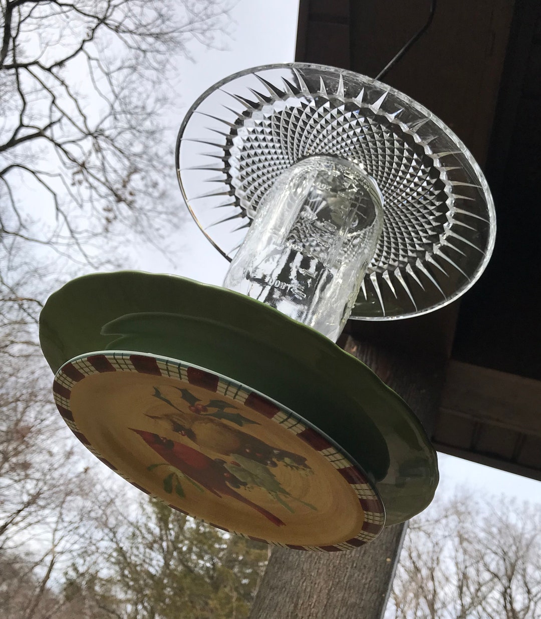 Hanging Bird Feeder With Glass 1 Quart Ball Mason Jar 32 Ounce Chicken ...