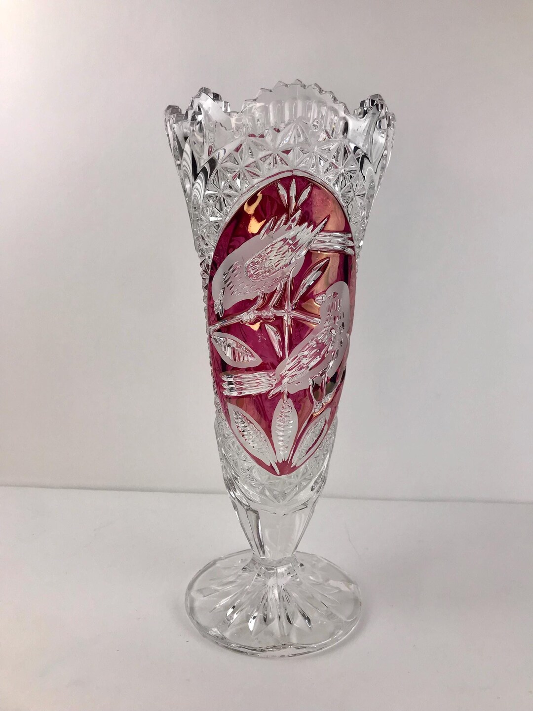 Hofbauer German Lead Crystal Flower Floral Bouquet Sawtooth Scalloped ...
