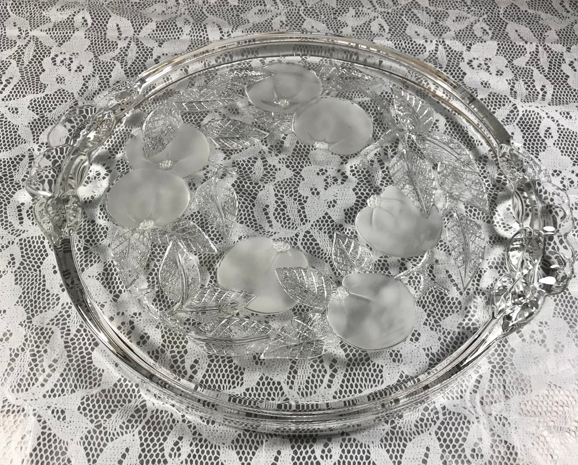 Mikasa Crystal Cake Torte Glass Hostess Dessert Display Serving Platter ...