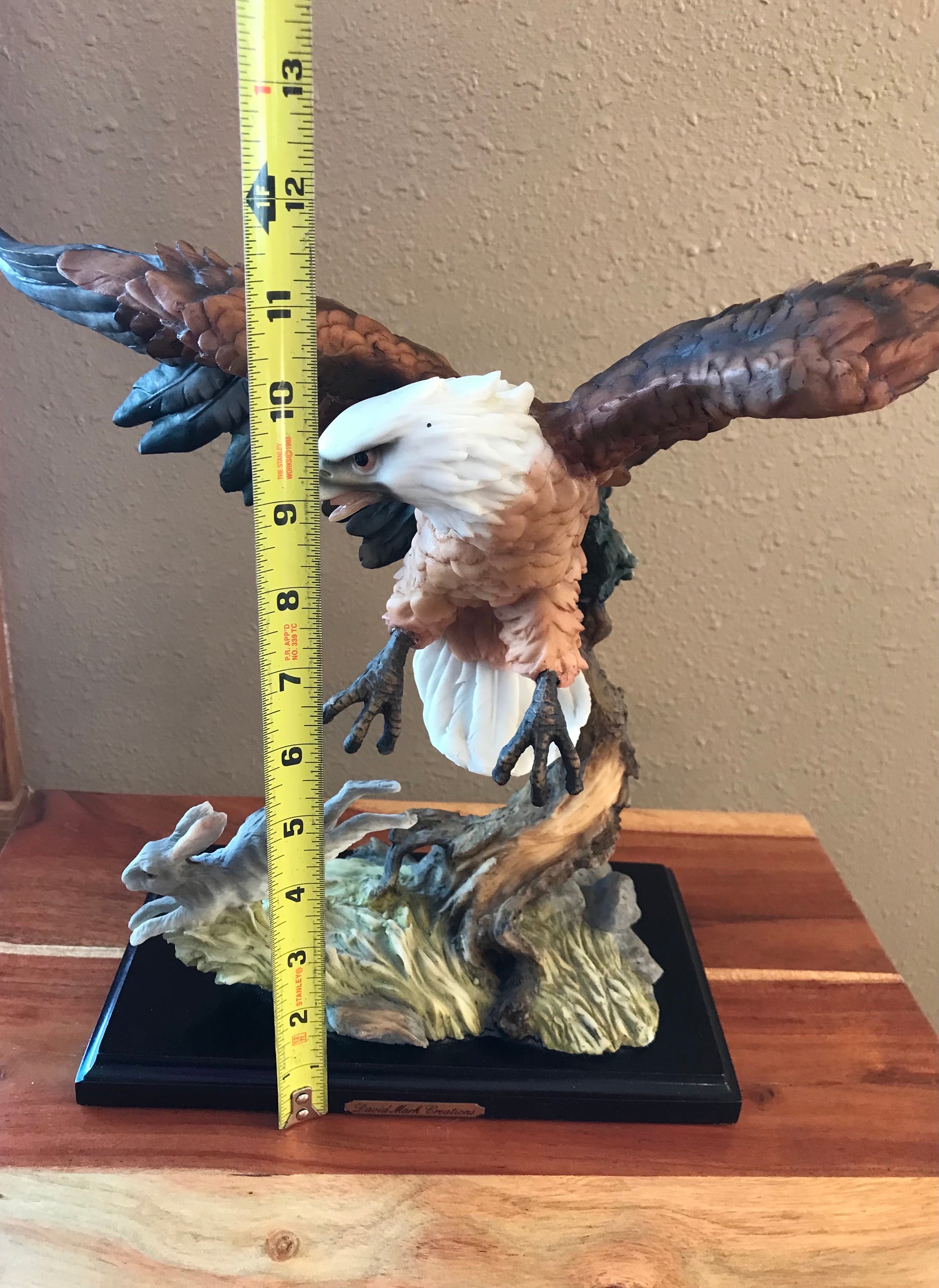 David Mark Creations Eagle and Rabbit Bunny Composite Resin Figurine ...