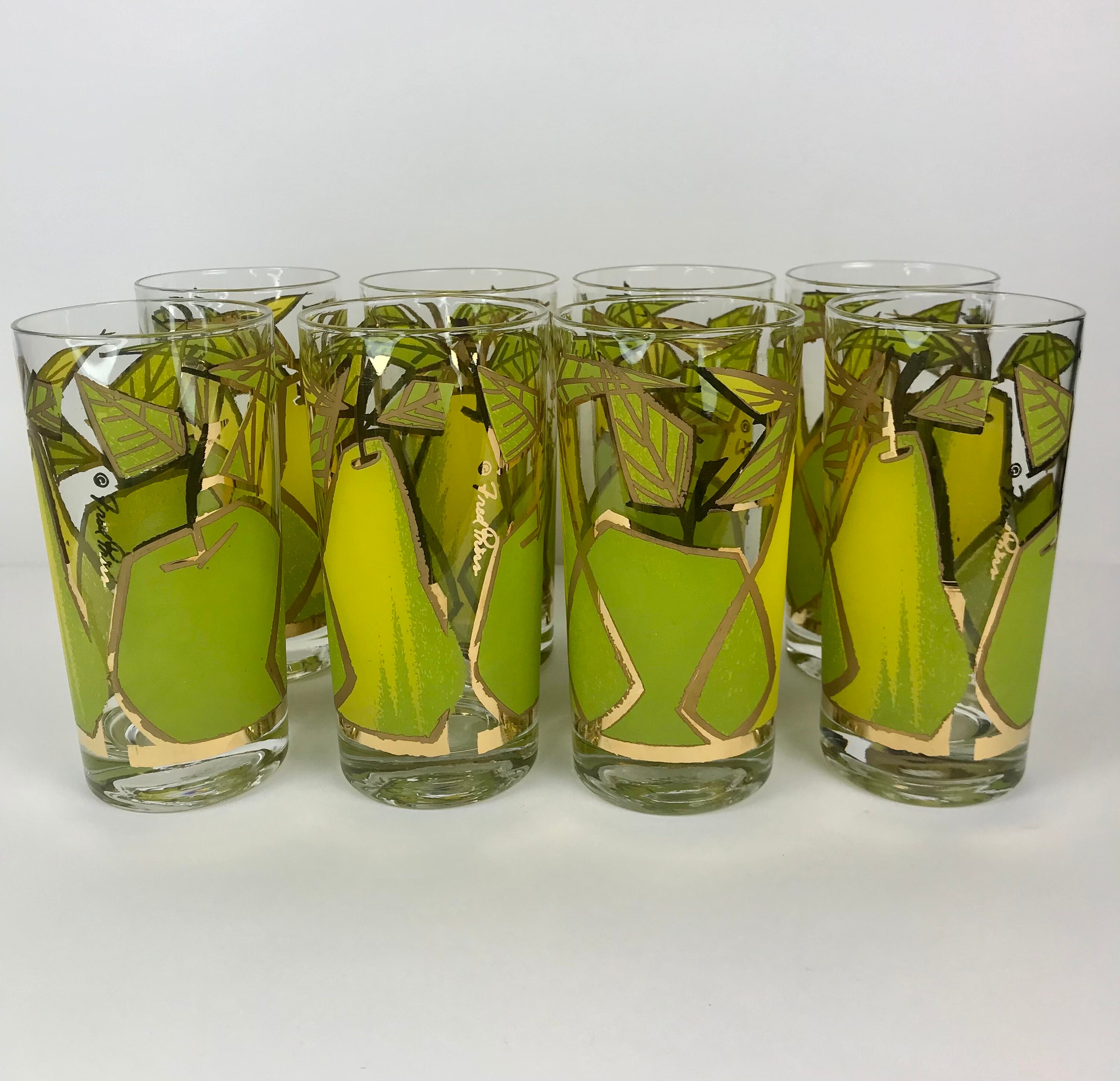 Fred Press Signed 22k Gold Outline Forbidden Fruit Pears Apple Design ...