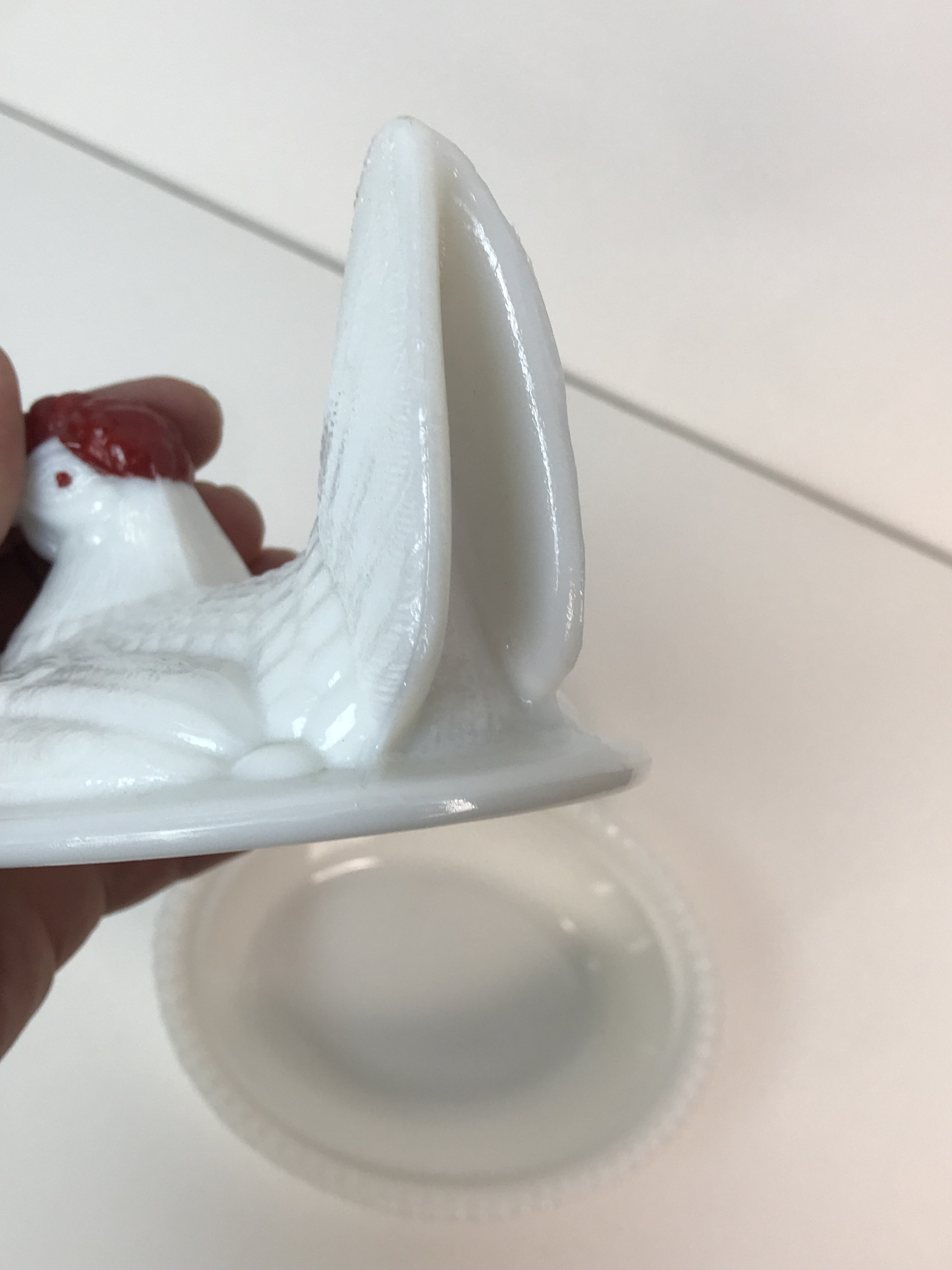 Hen on Nest Westmoreland Milk Glass Red Comb Nesting Chicken Dish Bowl ...