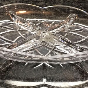 Gorham Lady Anne Clear Crystal Etched Oval 4 Part Relish Hostess ...