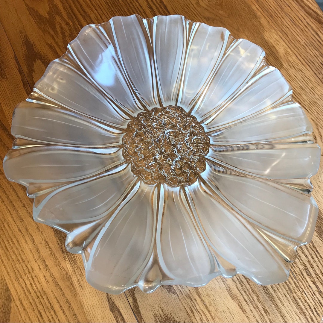Mikasa Crystal Frosted Etched Flower Design Decorative Hostess Platter ...