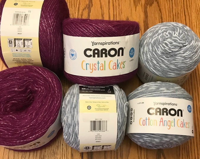 Yarn Destash Caron Cakes Cotton Angel Sweet Blue, Crystal Cake Peacock ...