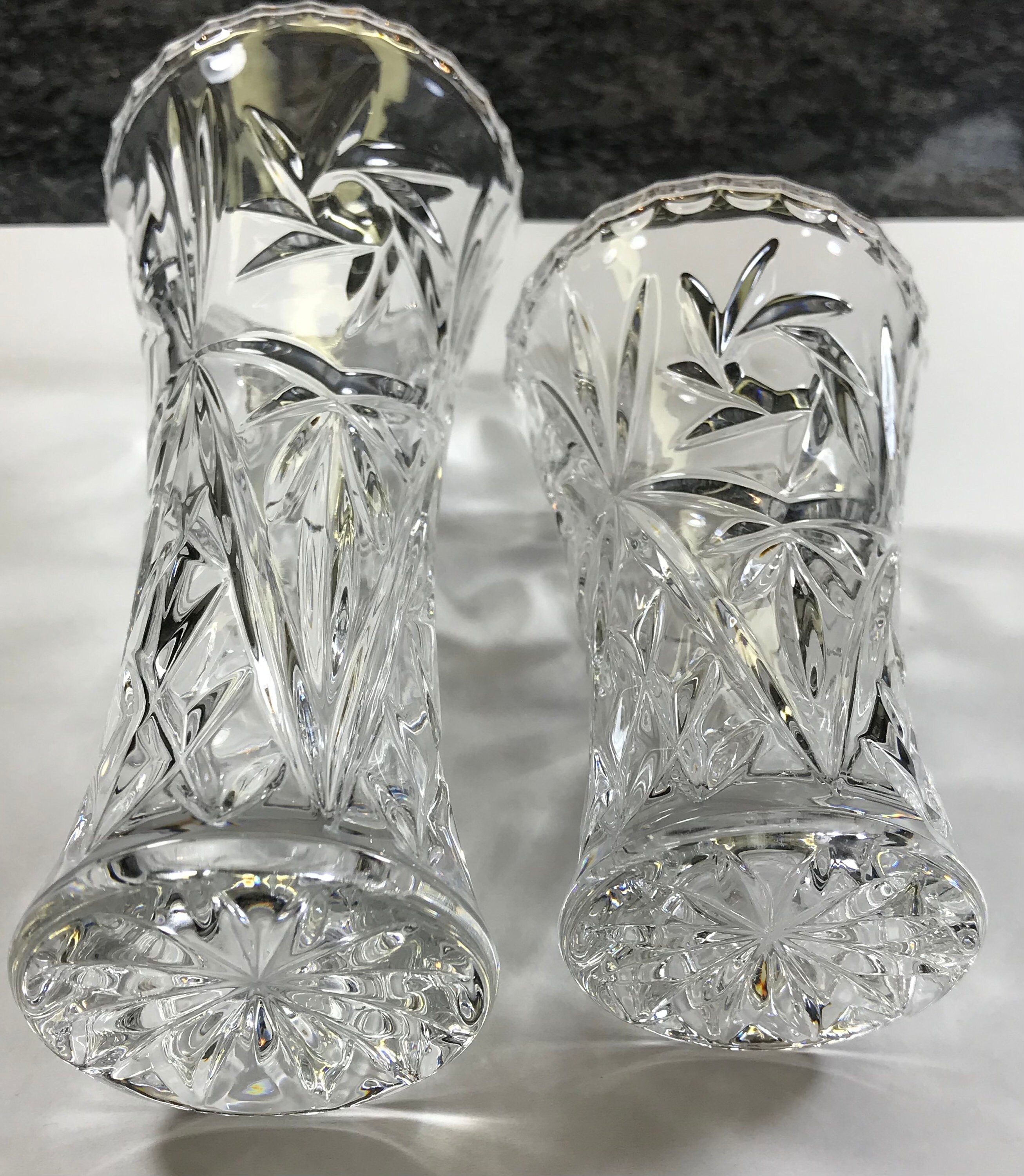 Lenox Crystal Lead Vases Flower Floral Bud Bouquet Stem Etched ...