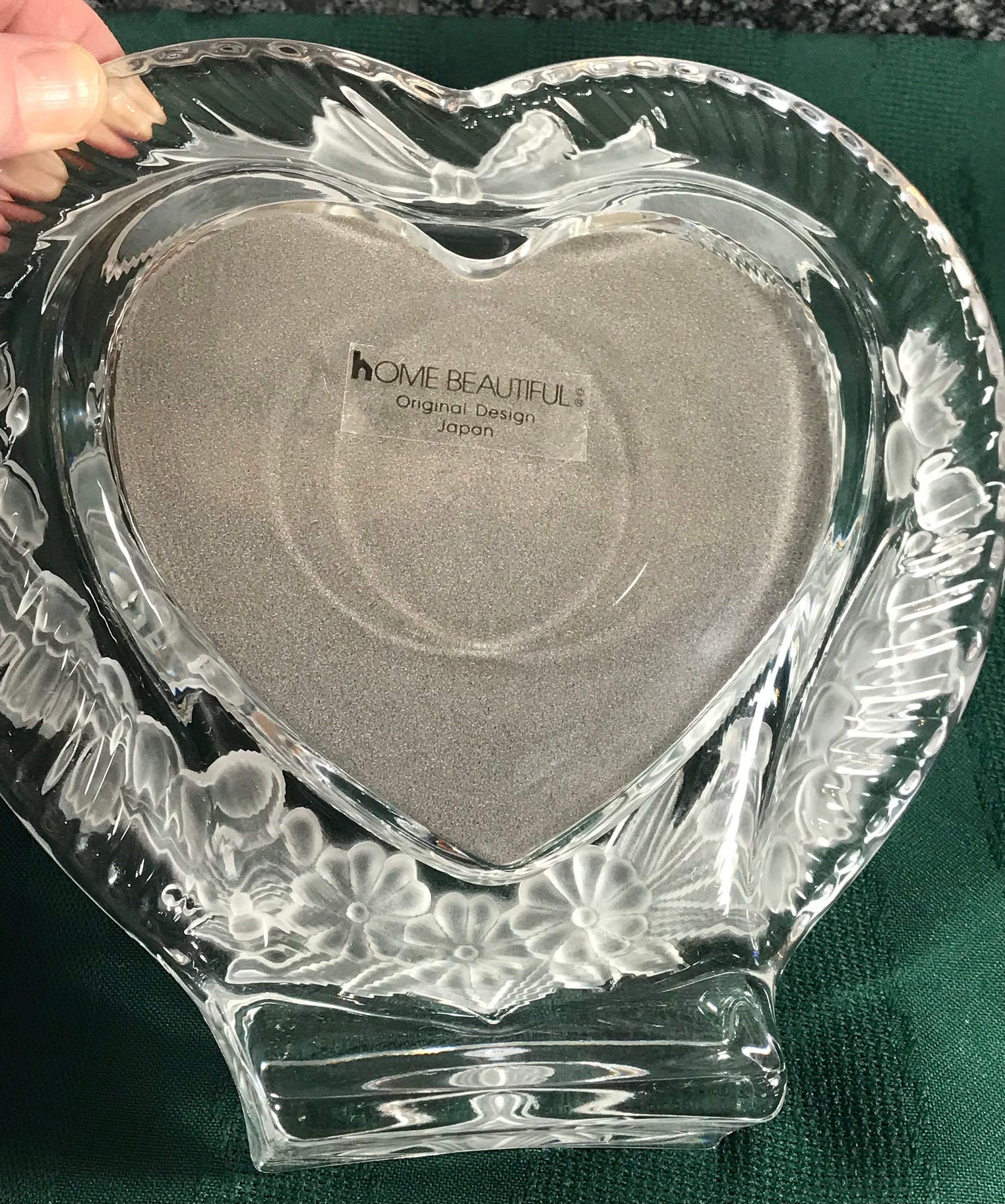 Mikasa Home Beautiful Heart Picture Frame Heavy Lead Crystal Glass With ...