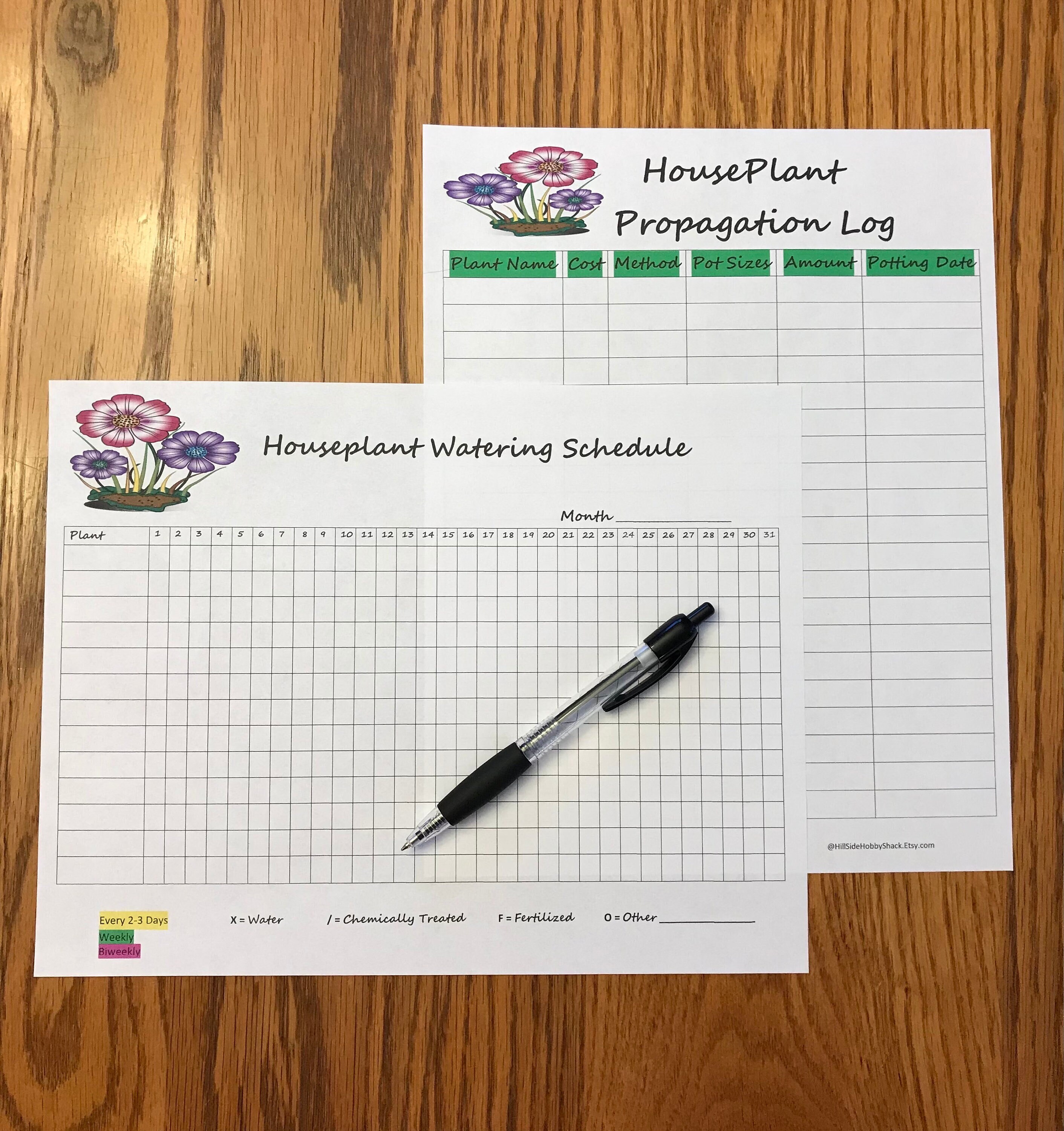 2 Set Propagation Plant Care Tracker / Houseplant Water Reminder ...