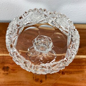 Cut Glass Footed Candy Compote Dish With Hobstars and Sawtooth Jagged ...