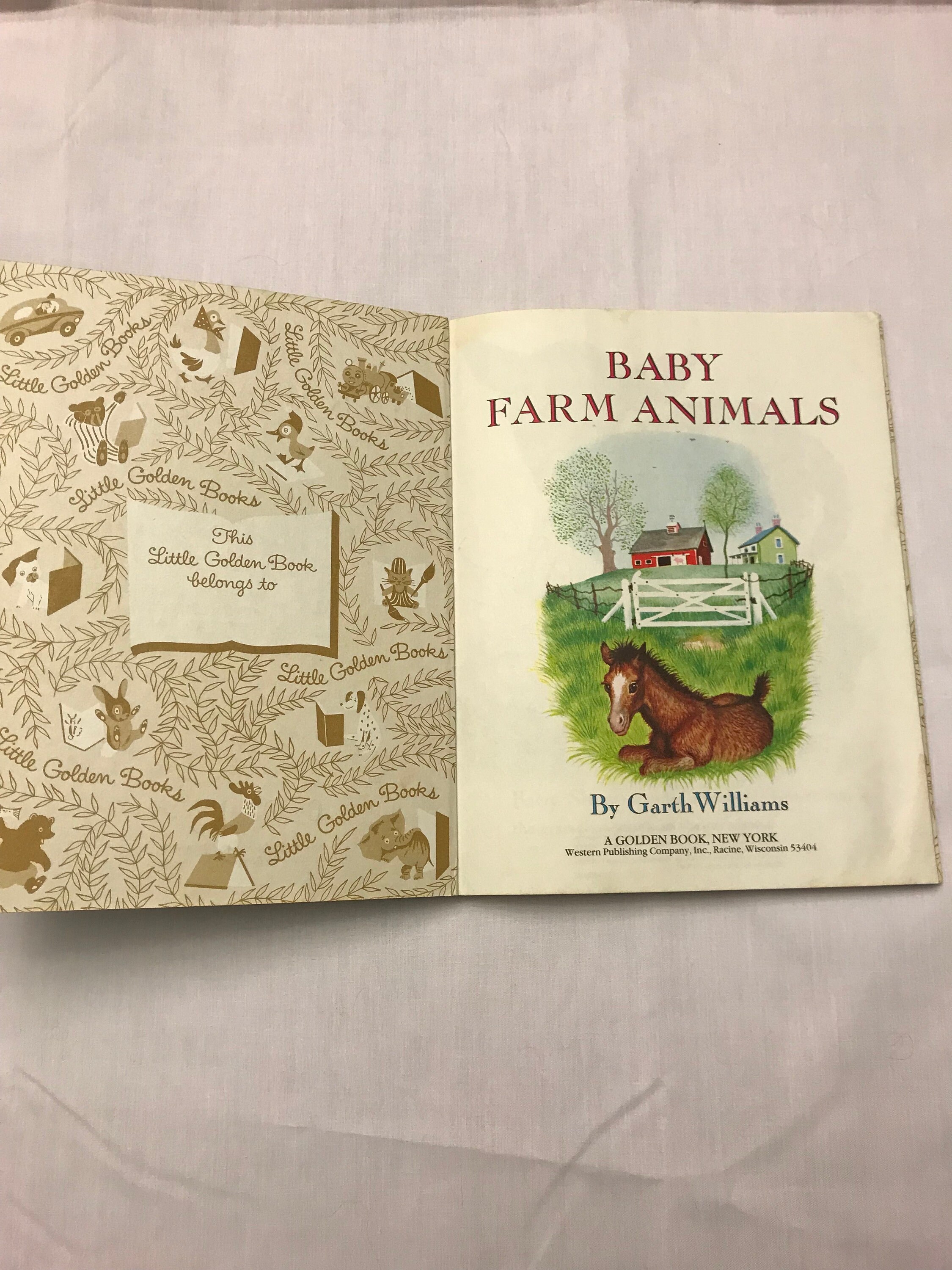 Little Golden Book Baby Farm Animals 1958 Hard Cover Used Collector ...