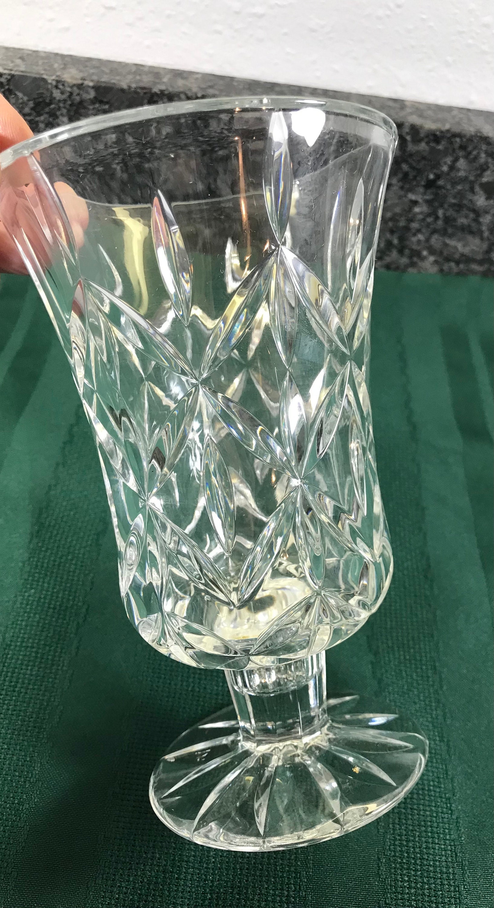 Block 24% Full Lead Crystal Olympic Hurricane Design Footed - Etsy