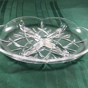 Gorham Lady Anne Clear Crystal Etched Oval 4 Part Relish Hostess ...