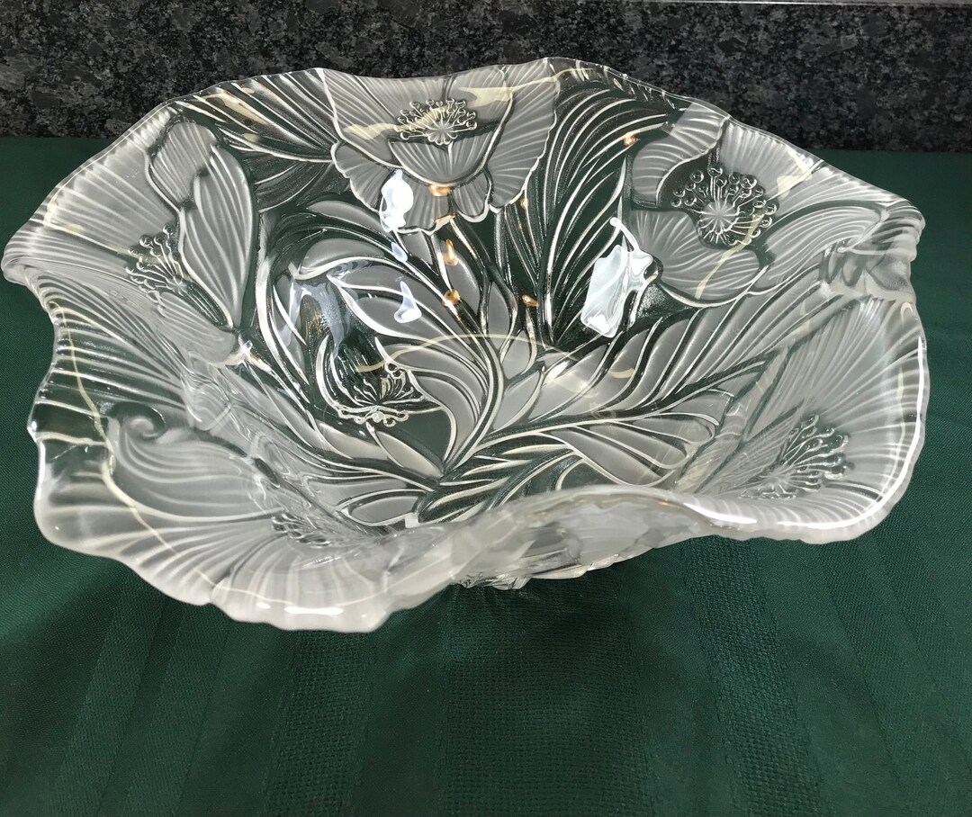 Mikasa Crystal Frosted Hibiscus Flower Glass Fruit Salad - Etsy