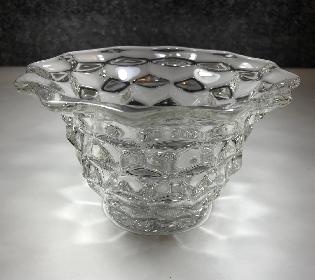 Fostoria Cubed Design Stacked Block Pattern Clear Crystal - Etsy