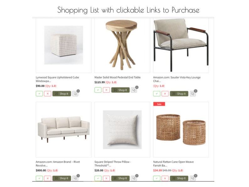 Interior Design/ Custom Room Design/ Mood Board and Shopping List - Etsy