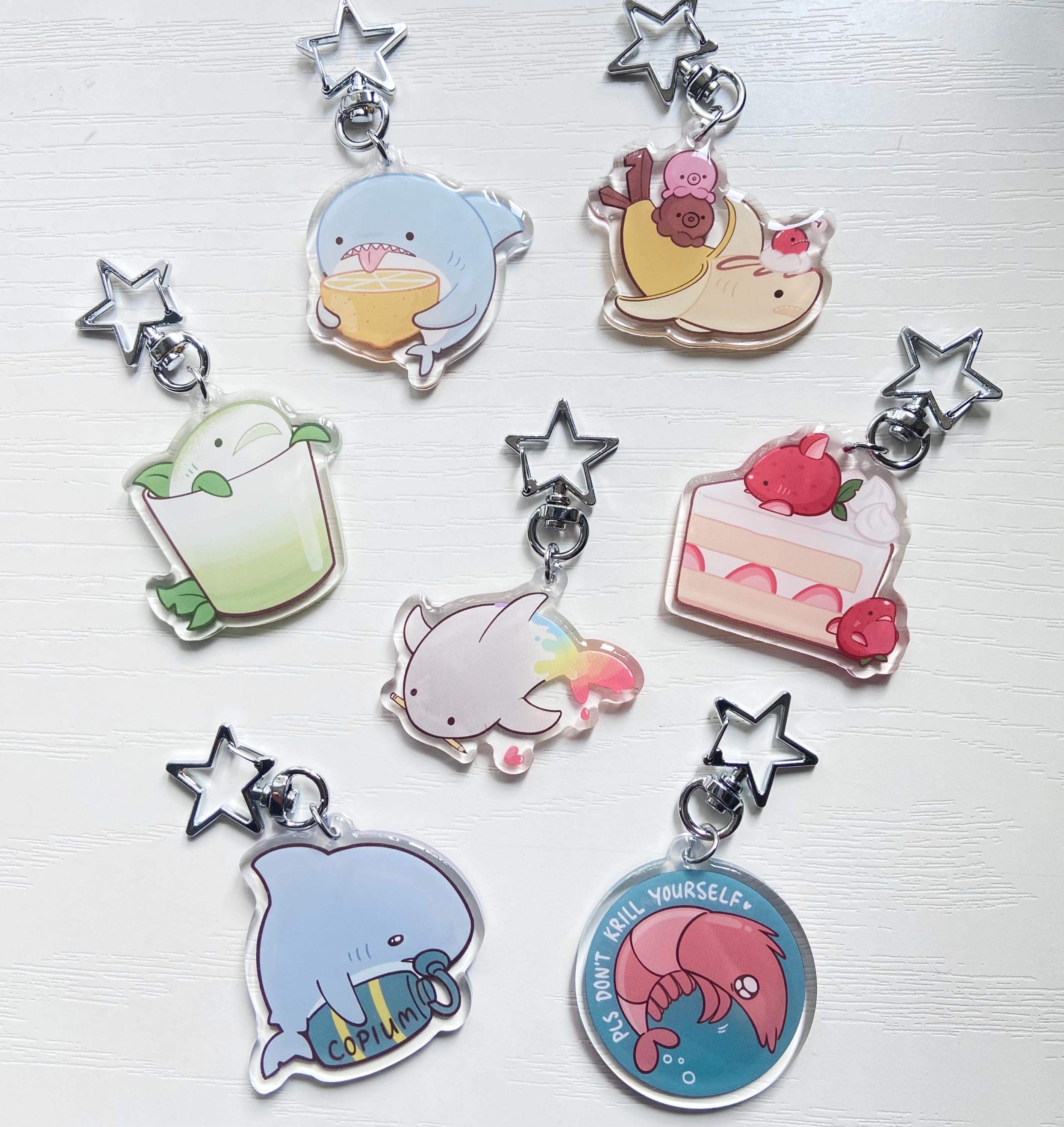 Cute Animal (mostly Sharks) Acrylic Epoxy Keychains - Etsy