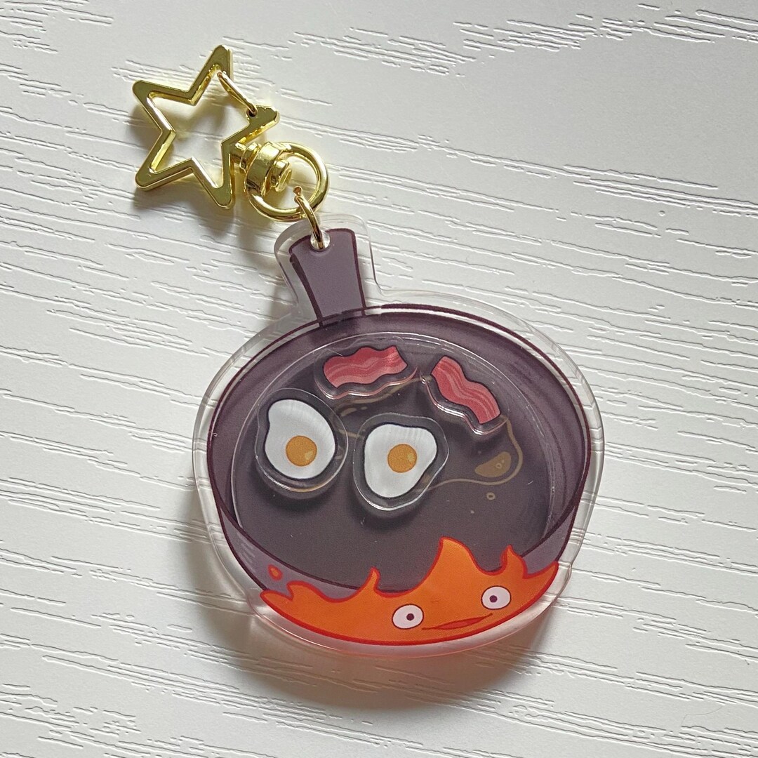 Calcifer Bacon and Eggs Shaker Keychain - Etsy