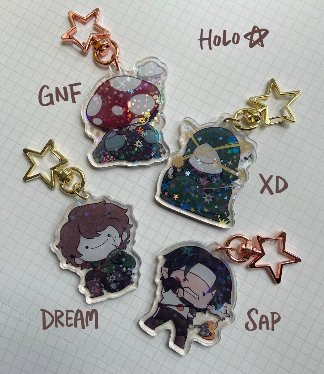 Dream Team DSMP Keychains [dream, George, Sapnap, Dreamxd] - Etsy