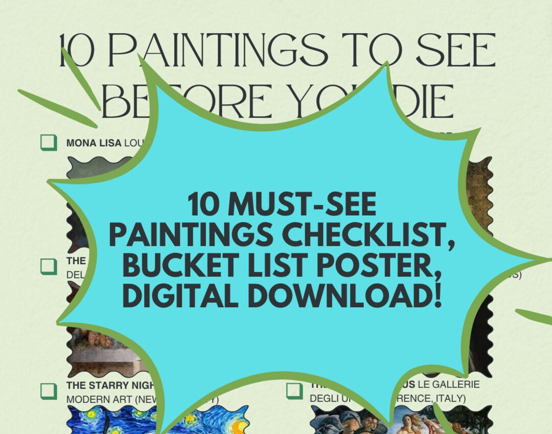 Top 10 Paintings to See Before You Die | Iconic Art Checklist | Bucket ...