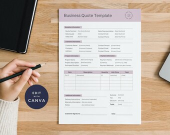 PRICE TEMPLATE, Editable Quotation Sheet Canva Template, Price Offer ...