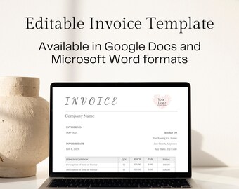 Simple Invoice Template Google Editable Sales Document Receipt Tracker ...
