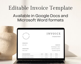 Simple Invoice Template Google Editable Sales Document Receipt Tracker ...